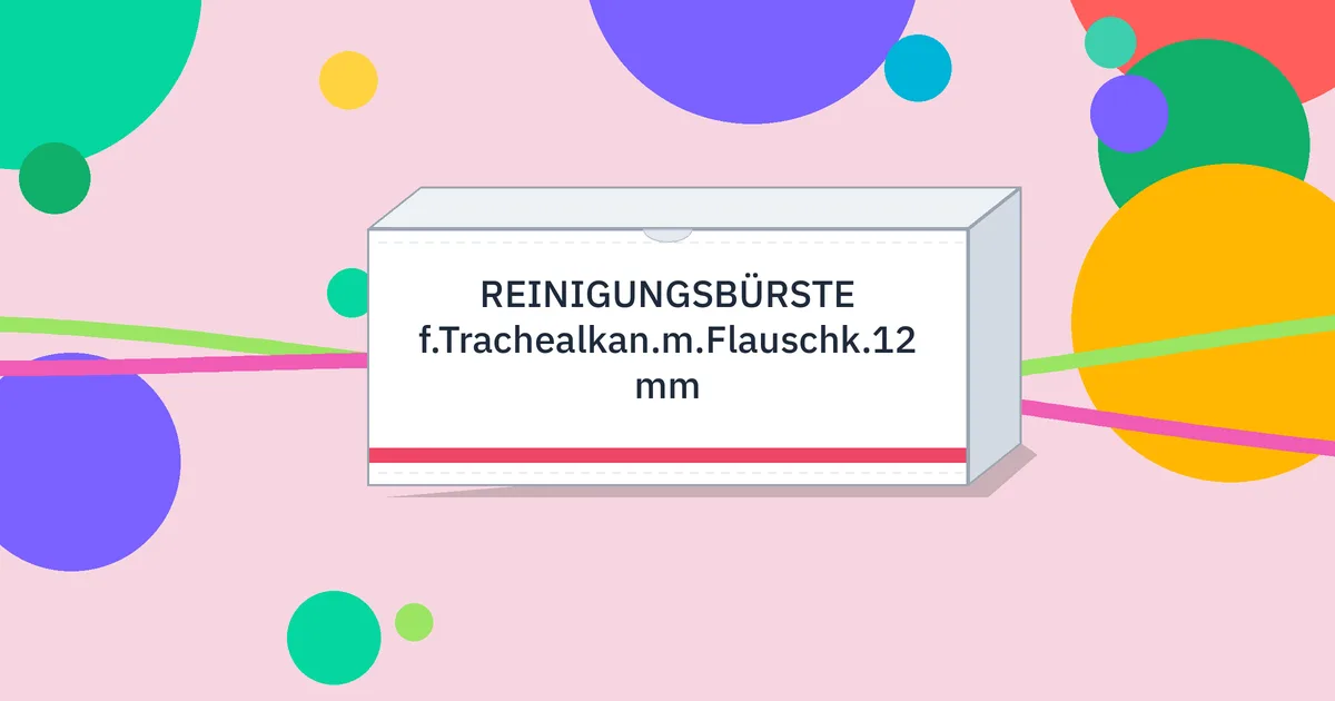Symbolbild: Packung mit der Aufschrift REINIGUNGSBÜRSTE f.Trachealkan.m.Flauschk.12 mm (PZN 00140215) – Verfügbarkeit und Bezug in Apotheken in Frankfurt am Main