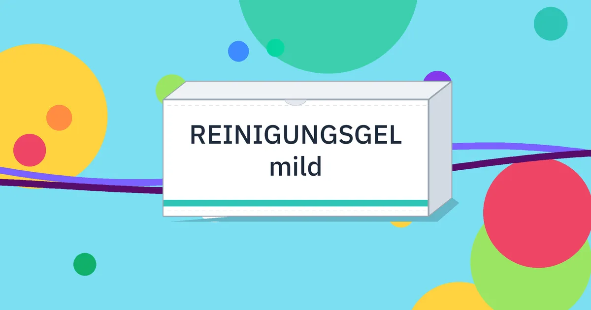 Symbolbild: Packung mit der Aufschrift REINIGUNGSGEL mild (PZN 18790089) – Verfügbarkeit und Bezug in Apotheken in Frankfurt am Main