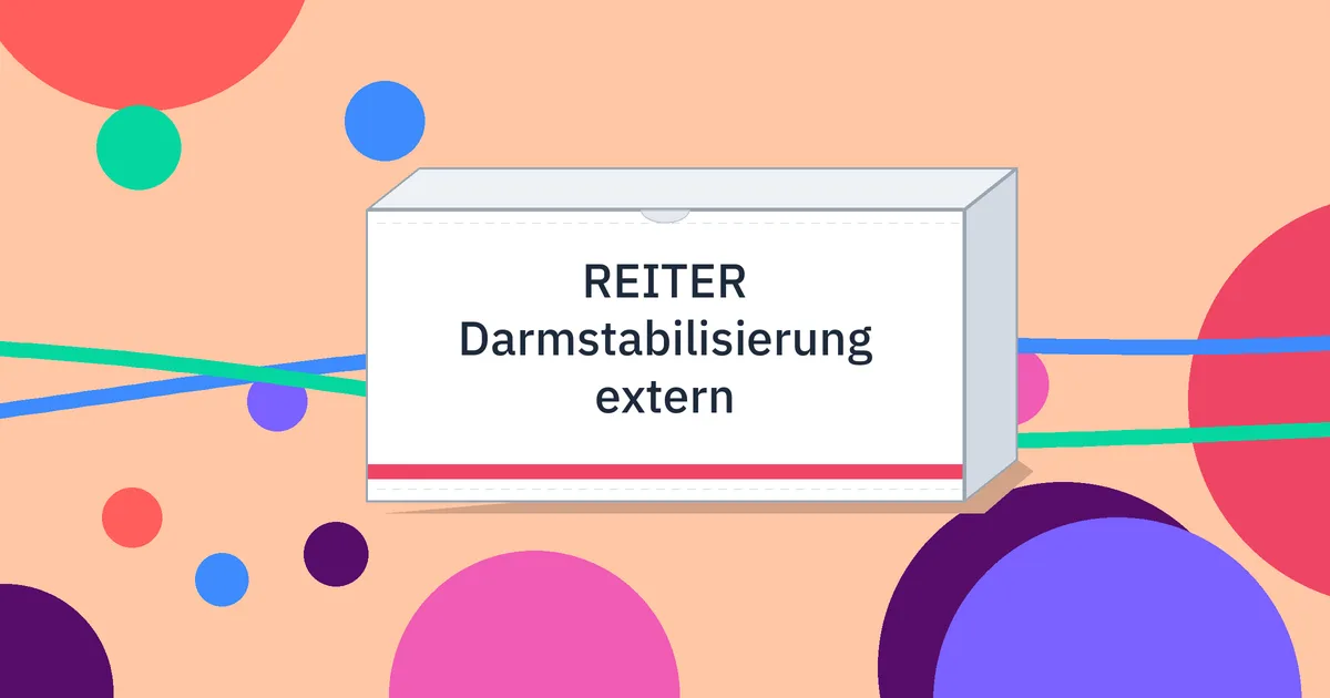Symbolbild: Packung mit der Aufschrift REITER Darmstabilisierung extern (PZN 10122709) – Verfügbarkeit und Bezug in Apotheken in Frankfurt am Main