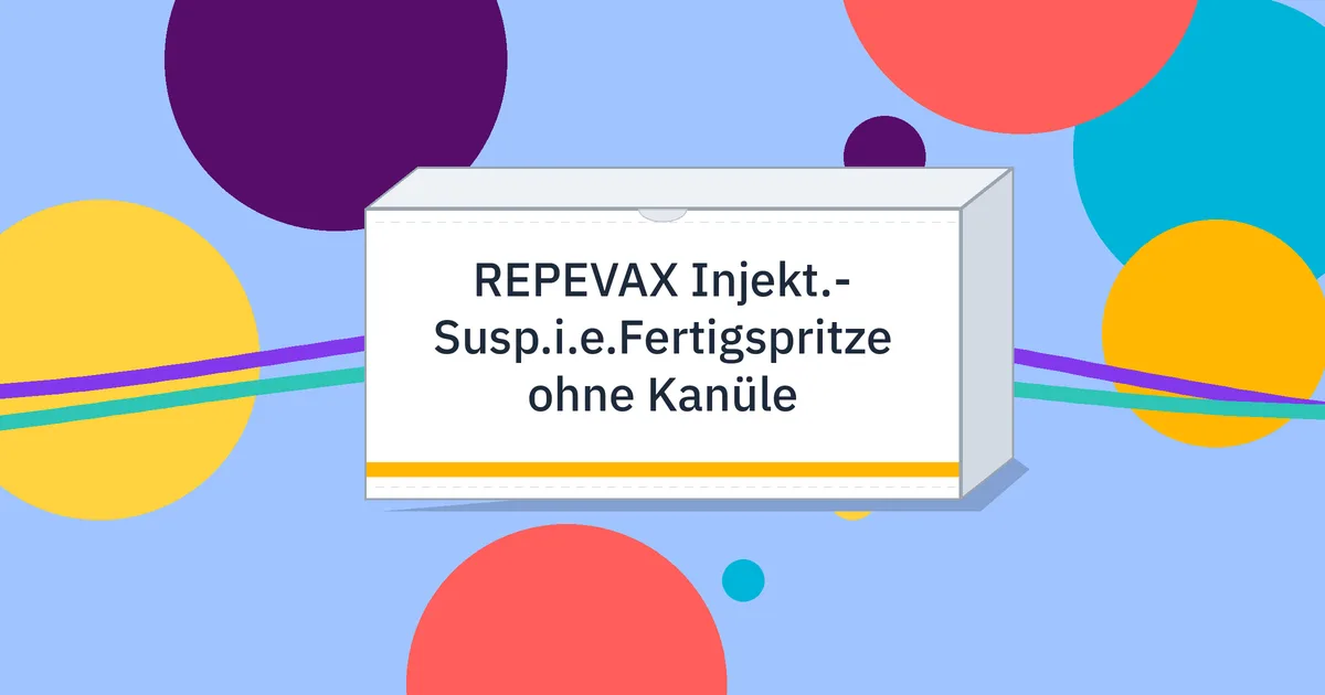 Symbolbild: Packung mit der Aufschrift REPEVAX Injekt.-Susp.i.e.Fertigspritze ohne Kanüle (PZN 02042965) – Verfügbarkeit und Bezug in Apotheken in Frankfurt am Main