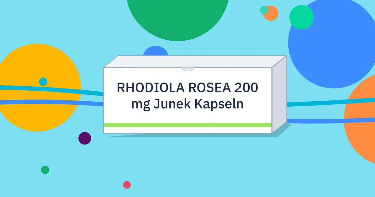 Symbolbild: Packung mit der Aufschrift RHODIOLA ROSEA 200 mg Junek Kapseln (PZN 10051665) – Verfügbarkeit und Bezug in Apotheken in Frankfurt am Main