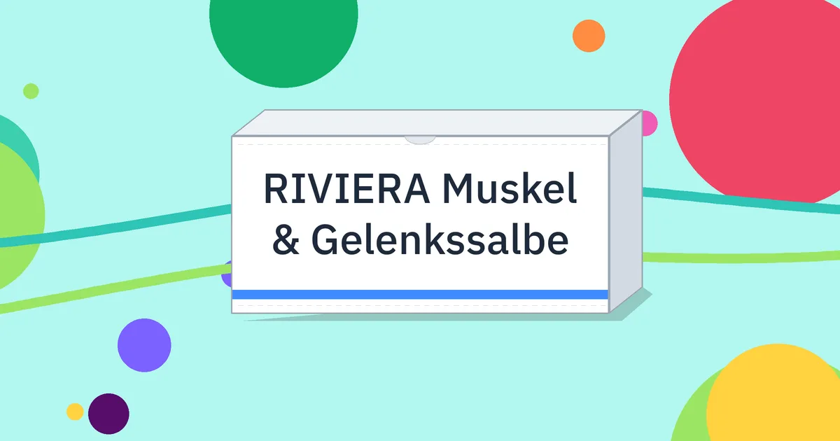 Symbolbild: Packung mit der Aufschrift RIVIERA Muskel & Gelenkssalbe (PZN 10000739) – Verfügbarkeit und Bezug in Apotheken in Frankfurt am Main