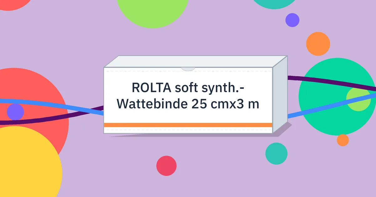 Symbolbild: Packung mit der Aufschrift ROLTA soft synth.-Wattebinde 25 cmx3 m (PZN 00694132) – Verfügbarkeit und Bezug in Apotheken in Frankfurt am Main