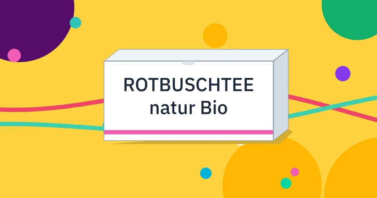 Symbolbild: Packung mit der Aufschrift ROTBUSCHTEE natur Bio (PZN 10932176) – Verfügbarkeit und Bezug in Apotheken in Frankfurt am Main