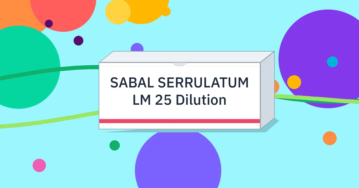 Symbolbild: Packung mit der Aufschrift SABAL SERRULATUM LM 25 Dilution (PZN 13175103) – Verfügbarkeit und Bezug in Apotheken in Frankfurt am Main