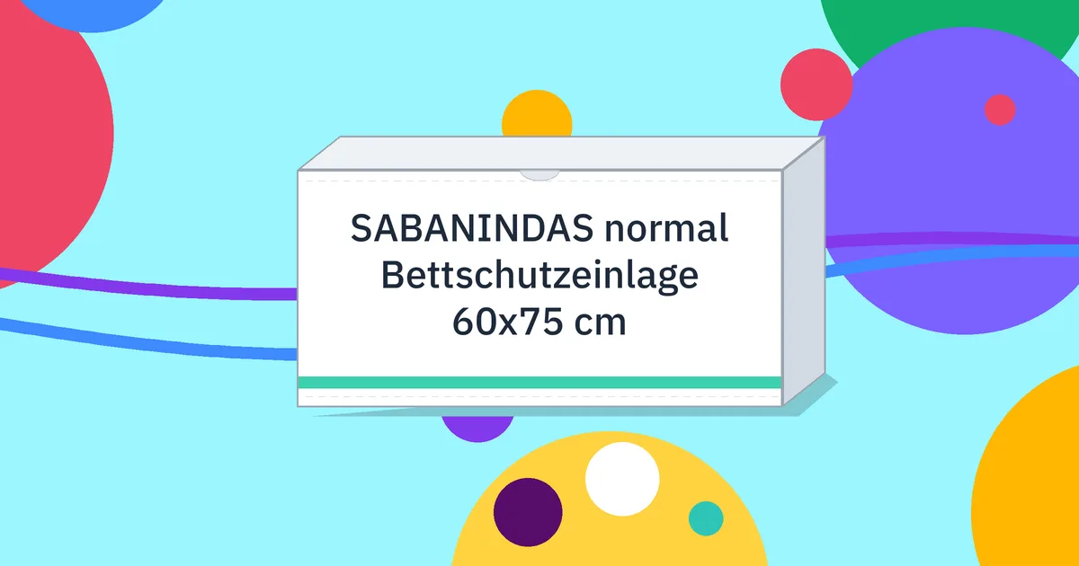 Symbolbild: Packung mit der Aufschrift SABANINDAS normal Bettschutzeinlage 60x75 cm (PZN 11132756) – Verfügbarkeit und Bezug in Apotheken in Frankfurt am Main