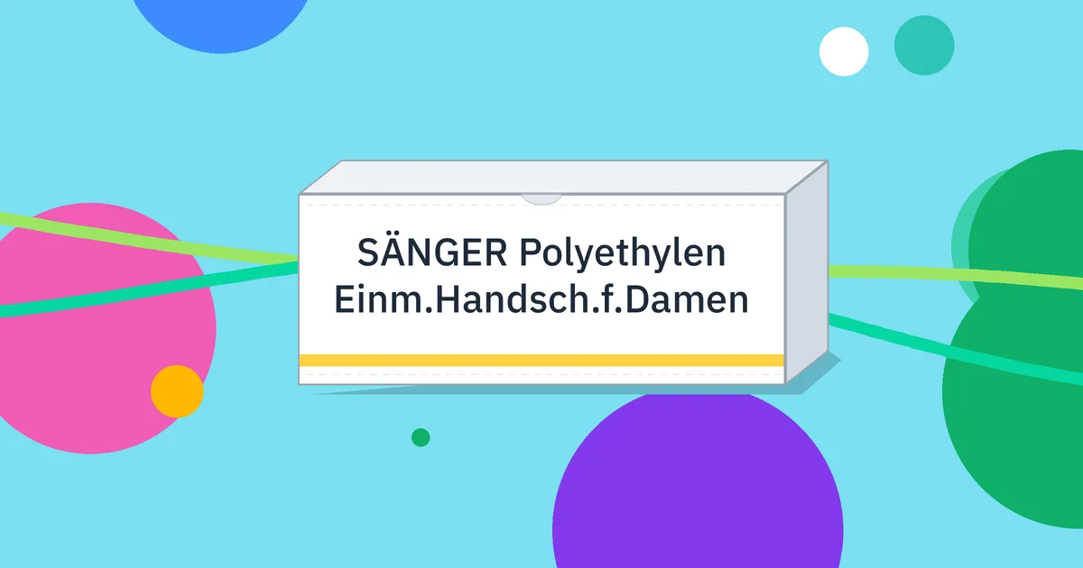 Symbolbild: Packung mit der Aufschrift SÄNGER Polyethylen Einm.Handsch.f.Damen (PZN 00287823) – Verfügbarkeit und Bezug in Apotheken in Frankfurt am Main