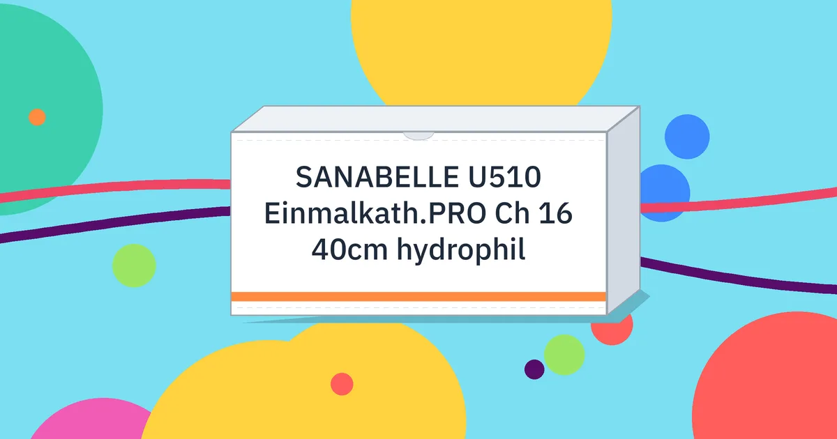 Symbolbild: Packung mit der Aufschrift SANABELLE U510 Einmalkath.PRO Ch 16 40cm hydrophil (PZN 13723639) – Verfügbarkeit und Bezug in Apotheken in Frankfurt am Main