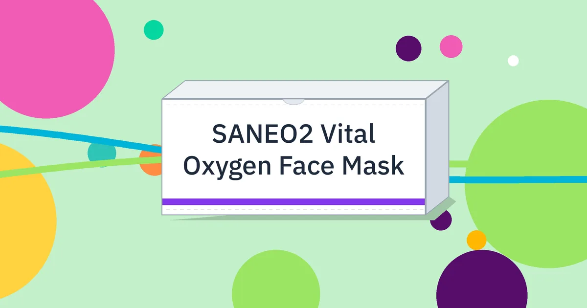 Symbolbild: Packung mit der Aufschrift SANEO2 Vital Oxygen Face Mask (PZN 11231091) – Verfügbarkeit und Bezug in Apotheken in Frankfurt am Main