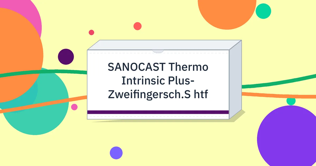 Symbolbild: Packung mit der Aufschrift SANOCAST Thermo Intrinsic Plus-Zweifingersch.S htf (PZN 15260043) – Verfügbarkeit und Bezug in Apotheken in Frankfurt am Main