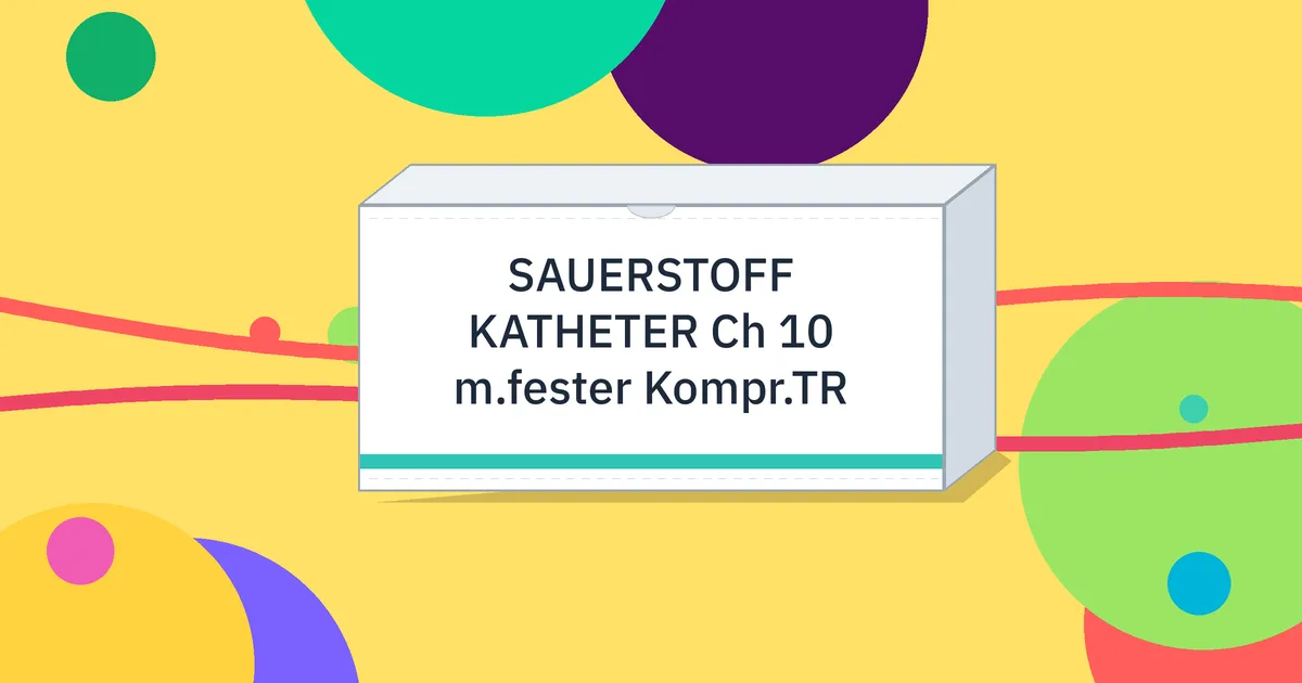 Symbolbild: Packung mit der Aufschrift SAUERSTOFF KATHETER Ch 10 m.fester Kompr.TR (PZN 07487293) – Verfügbarkeit und Bezug in Apotheken in Frankfurt am Main