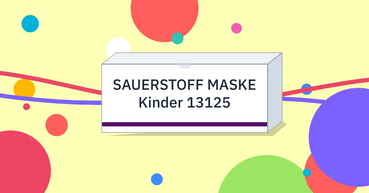 Symbolbild: Packung mit der Aufschrift SAUERSTOFF MASKE Kinder 13125 (PZN 00540624) – Verfügbarkeit und Bezug in Apotheken in Frankfurt am Main