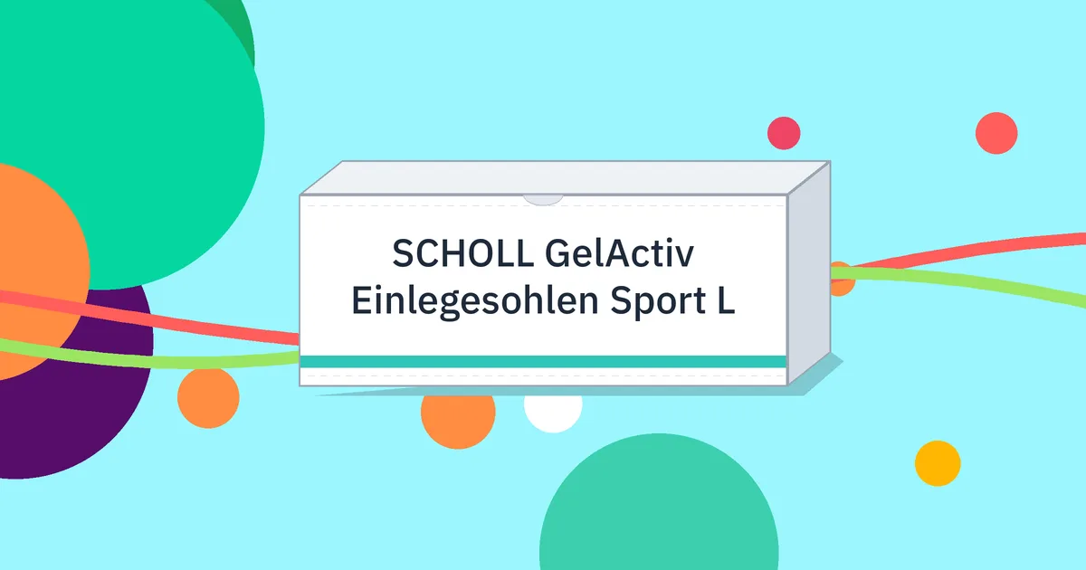 Symbolbild: Packung mit der Aufschrift SCHOLL GelActiv Einlegesohlen Sport L (PZN 20776926) – Verfügbarkeit und Bezug in Apotheken in Frankfurt am Main