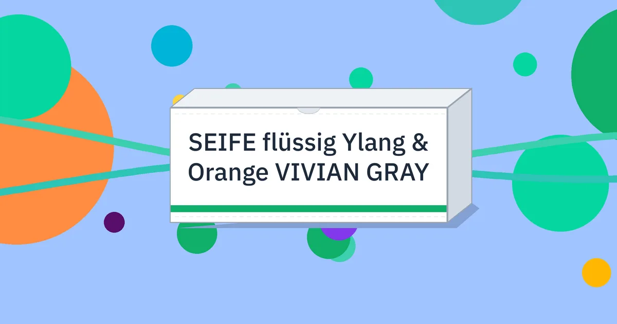Symbolbild: Packung mit der Aufschrift SEIFE flüssig Ylang & Orange VIVIAN GRAY (PZN 19808986) – Verfügbarkeit und Bezug in Apotheken in Frankfurt am Main