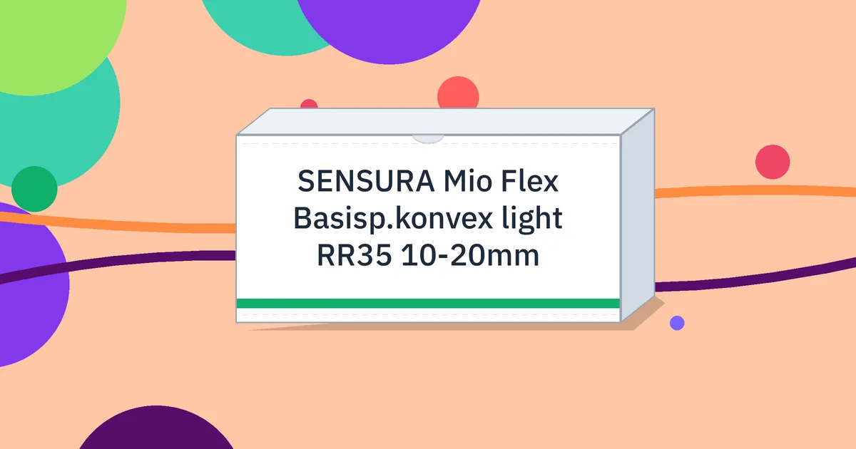 Symbolbild: Packung mit der Aufschrift SENSURA Mio Flex Basisp.konvex light RR35 10-20mm (PZN 10857859) – Verfügbarkeit und Bezug in Apotheken in Frankfurt am Main