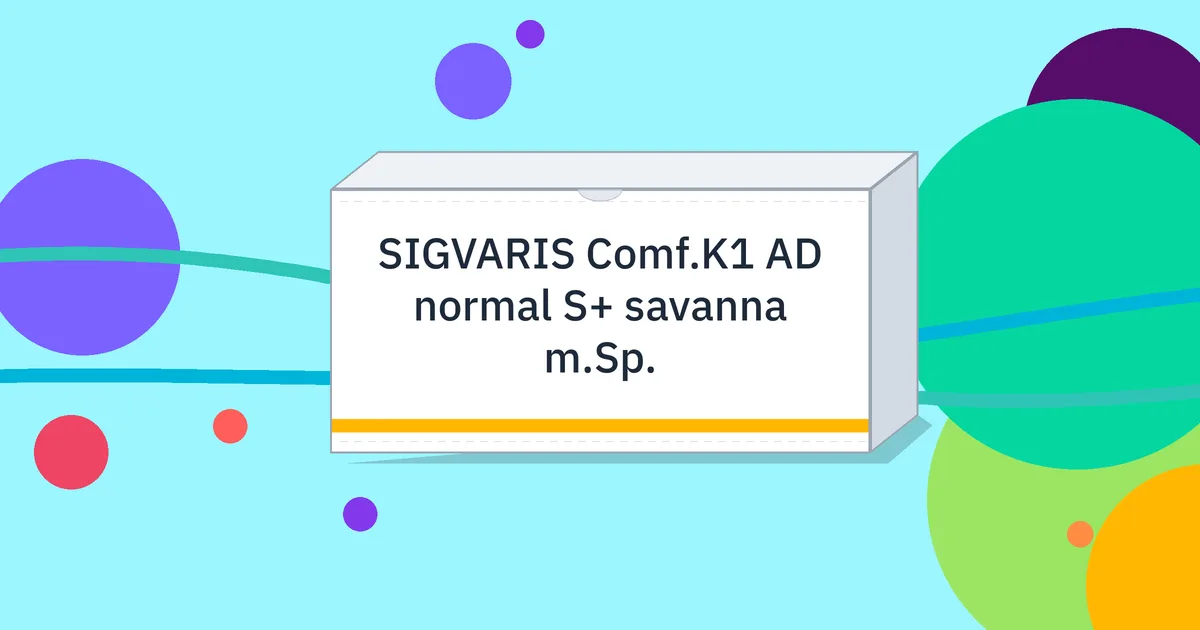 Symbolbild: Packung mit der Aufschrift SIGVARIS Comf.K1 AD normal S+ savanna m.Sp. (PZN 17094330) – Verfügbarkeit und Bezug in Apotheken in Frankfurt am Main
