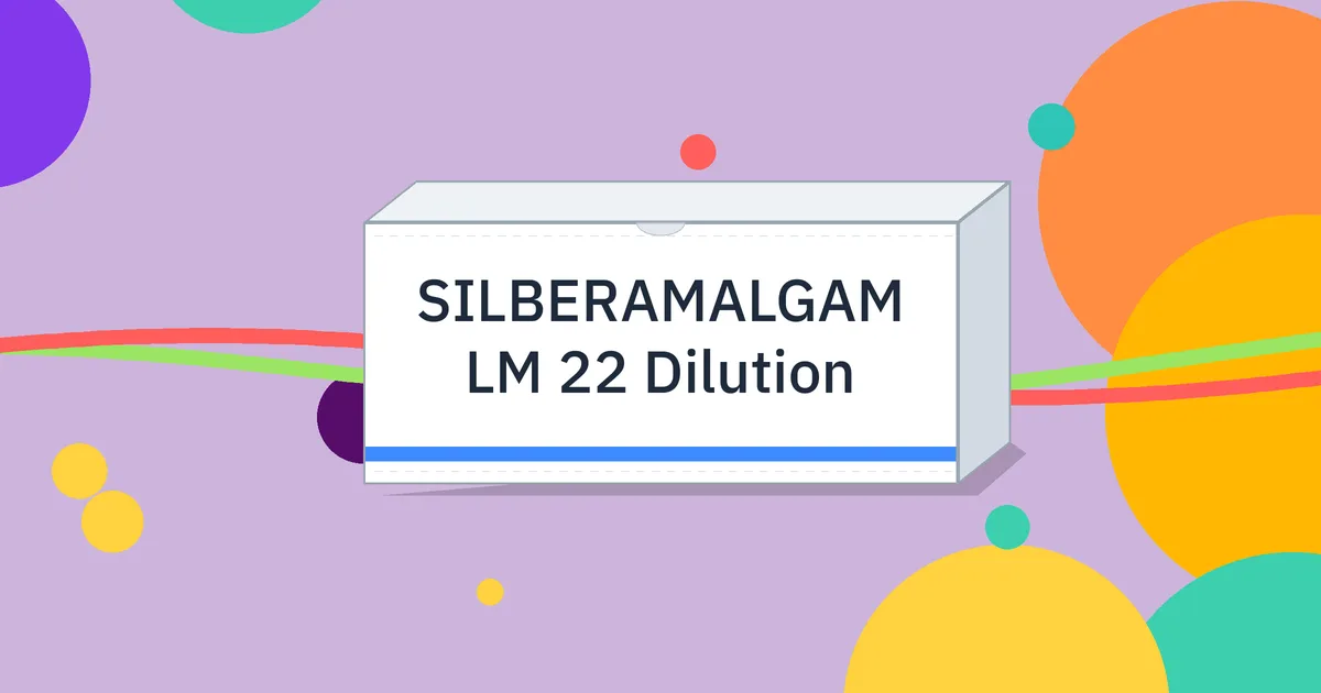 Symbolbild: Packung mit der Aufschrift SILBERAMALGAM LM 22 Dilution (PZN 13189393) – Verfügbarkeit und Bezug in Apotheken in Frankfurt am Main