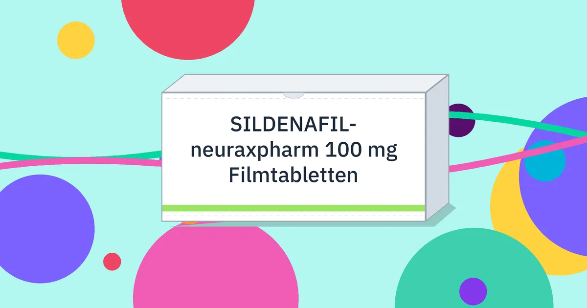 Symbolbild: Packung mit der Aufschrift SILDENAFIL-neuraxpharm 100 mg Filmtabletten (PZN 10044004) – Verfügbarkeit und Bezug in Apotheken in Frankfurt am Main