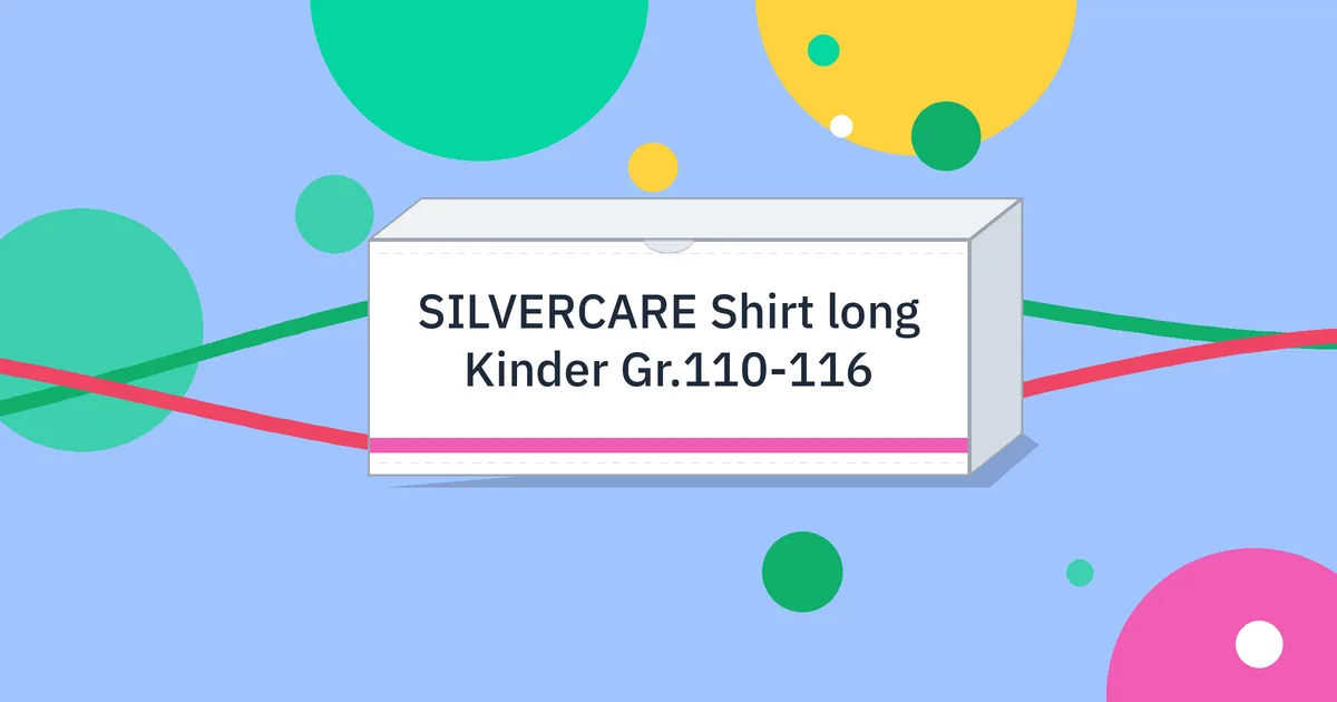 Symbolbild: Packung mit der Aufschrift SILVERCARE Shirt long Kinder Gr.110-116 (PZN 01110498) – Verfügbarkeit und Bezug in Apotheken in Frankfurt am Main