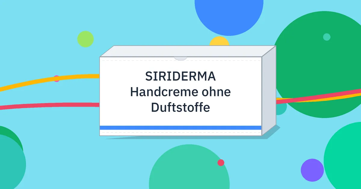 Symbolbild: Packung mit der Aufschrift SIRIDERMA Handcreme ohne Duftstoffe (PZN 17561381) – Verfügbarkeit und Bezug in Apotheken in Frankfurt am Main