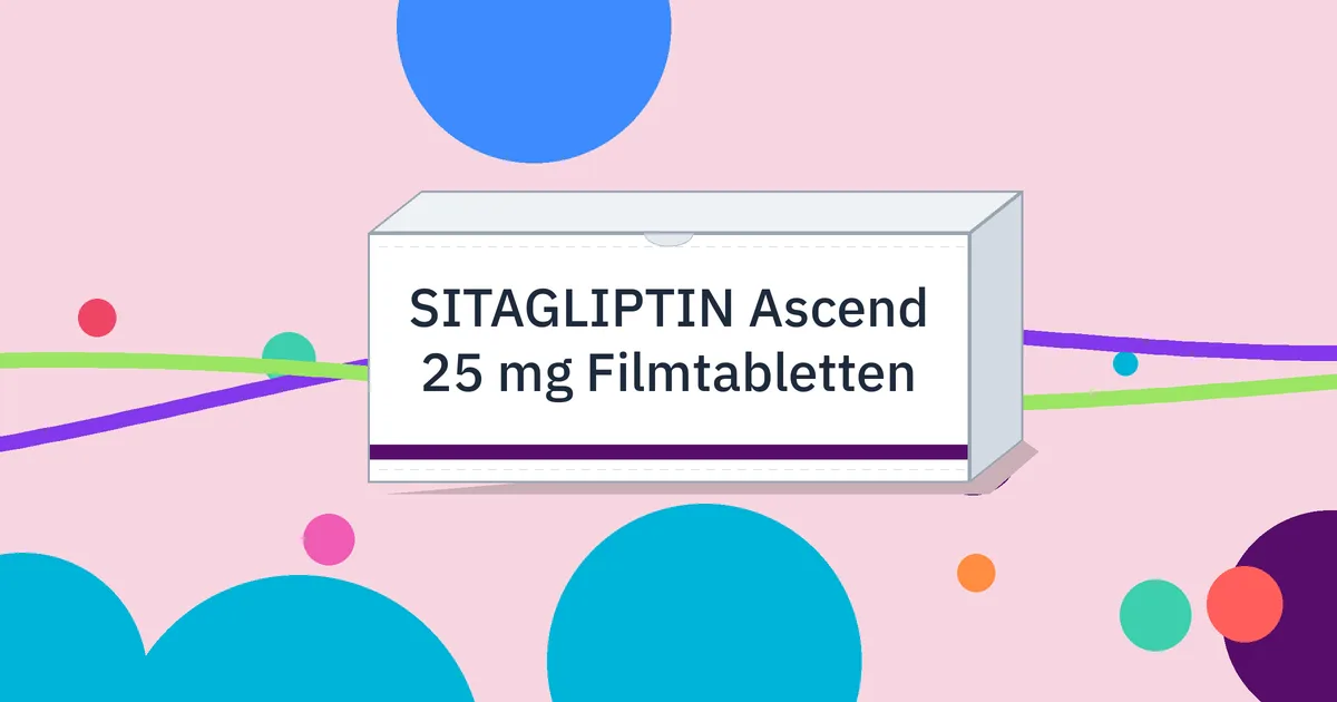 Symbolbild: Packung mit der Aufschrift SITAGLIPTIN Ascend 25 mg Filmtabletten (PZN 18899521) – Verfügbarkeit und Bezug in Apotheken in Frankfurt am Main