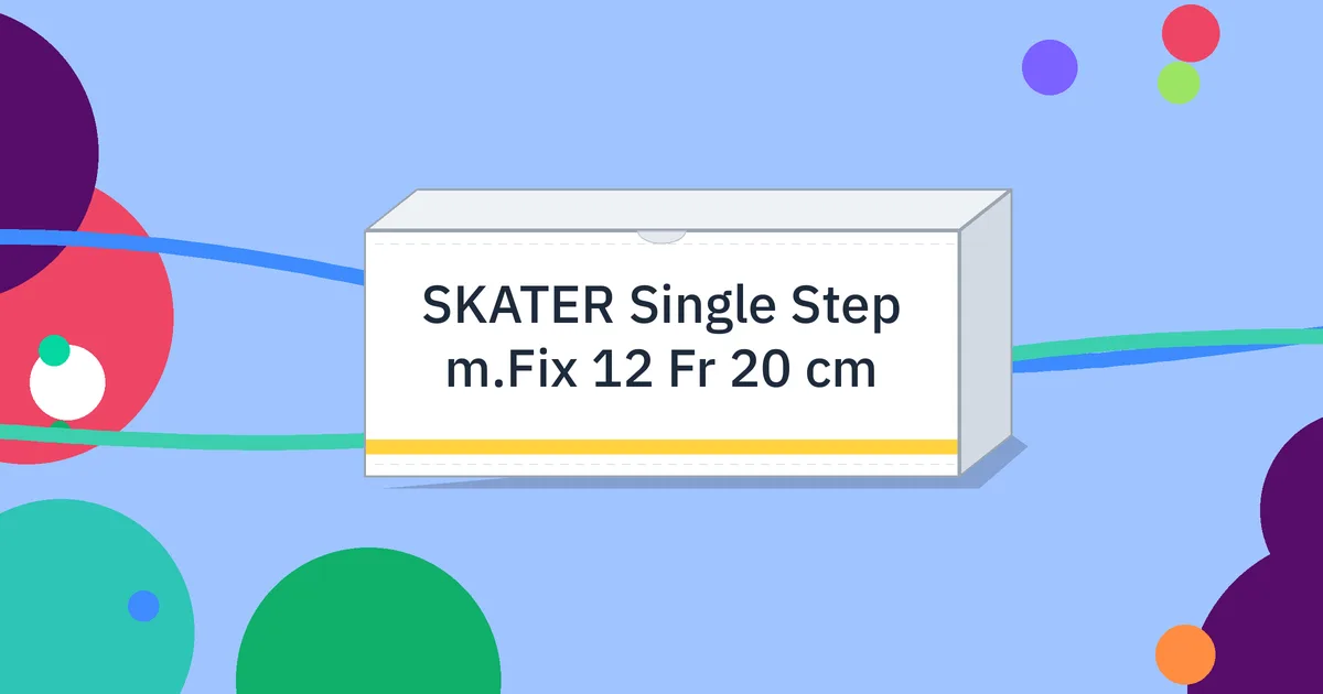 Symbolbild: Packung mit der Aufschrift SKATER Single Step m.Fix 12 Fr 20 cm (PZN 06770259) – Verfügbarkeit und Bezug in Apotheken in Frankfurt am Main