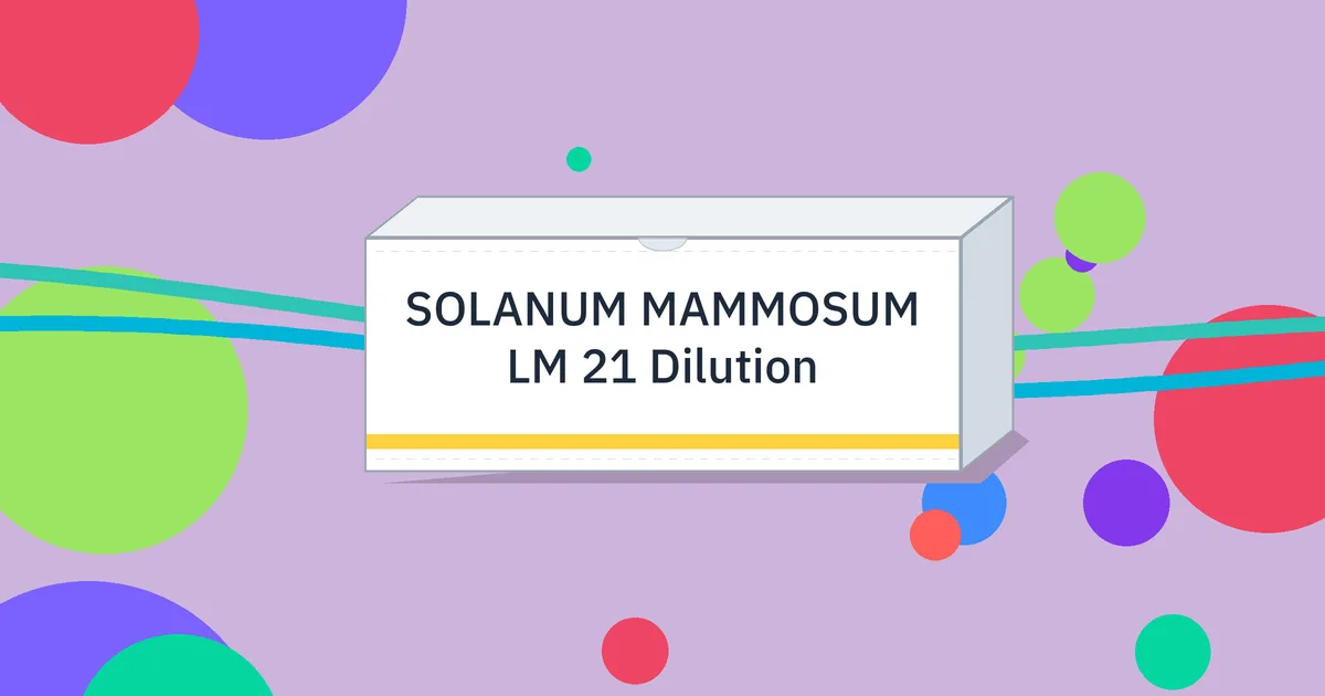 Symbolbild: Packung mit der Aufschrift SOLANUM MAMMOSUM LM 21 Dilution (PZN 13192490) – Verfügbarkeit und Bezug in Apotheken in Frankfurt am Main