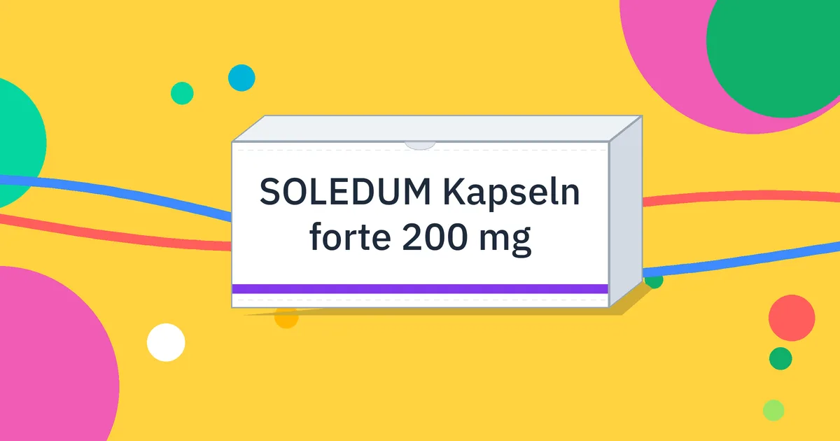 Symbolbild: Packung mit der Aufschrift SOLEDUM Kapseln forte 200 mg (PZN 00744255) – Verfügbarkeit und Bezug in Apotheken in Frankfurt am Main