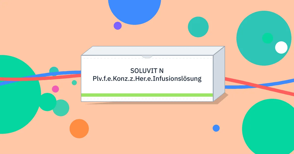 Symbolbild: Packung mit der Aufschrift SOLUVIT N Plv.f.e.Konz.z.Her.e.Infusionslösung (PZN 10354058) – Verfügbarkeit und Bezug in Apotheken in Frankfurt am Main