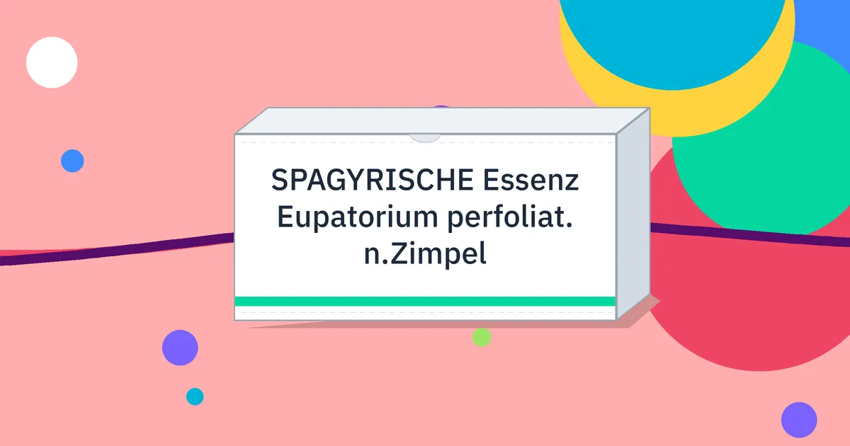 Symbolbild: Packung mit der Aufschrift SPAGYRISCHE Essenz Eupatorium perfoliat. n.Zimpel (PZN 00916561) – Verfügbarkeit und Bezug in Apotheken in Frankfurt am Main