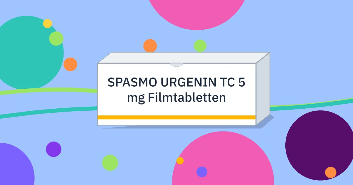 Symbolbild: Packung mit der Aufschrift SPASMO URGENIN TC 5 mg Filmtabletten (PZN 04919711) – Verfügbarkeit und Bezug in Apotheken in Frankfurt am Main