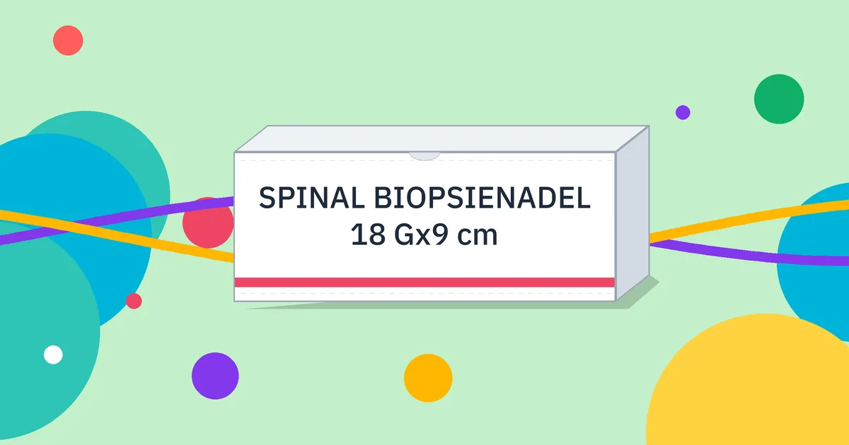 Symbolbild: Packung mit der Aufschrift SPINAL BIOPSIENADEL 18 Gx9 cm (PZN 00296549) – Verfügbarkeit und Bezug in Apotheken in Frankfurt am Main