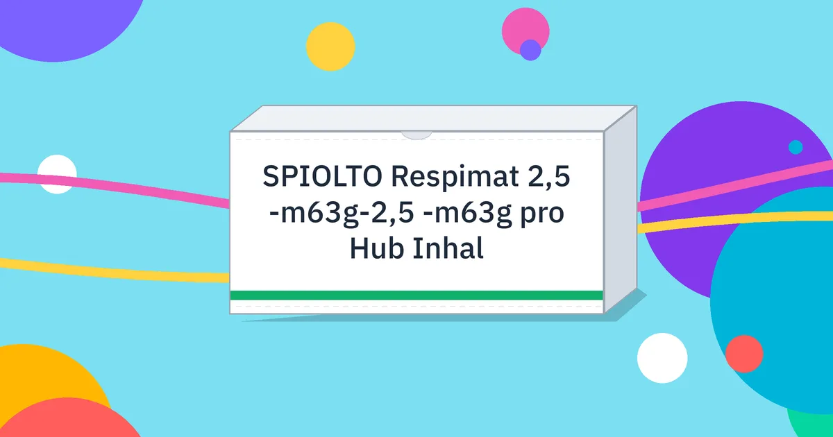 Symbolbild: Packung mit der Aufschrift SPIOLTO Respimat 2,5 -m63g-2,5 -m63g pro Hub Inhal (PZN 12500357) – Verfügbarkeit und Bezug in Apotheken in Frankfurt am Main