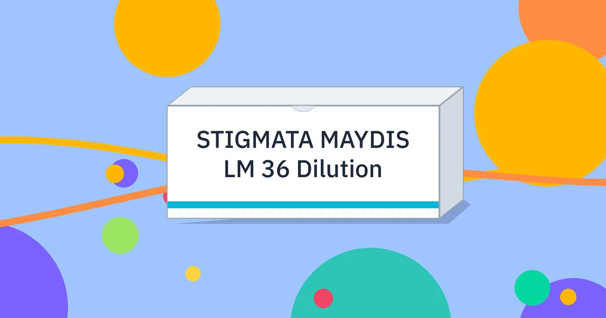 Symbolbild: Packung mit der Aufschrift STIGMATA MAYDIS LM 36 Dilution (PZN 13201131) – Verfügbarkeit und Bezug in Apotheken in Frankfurt am Main