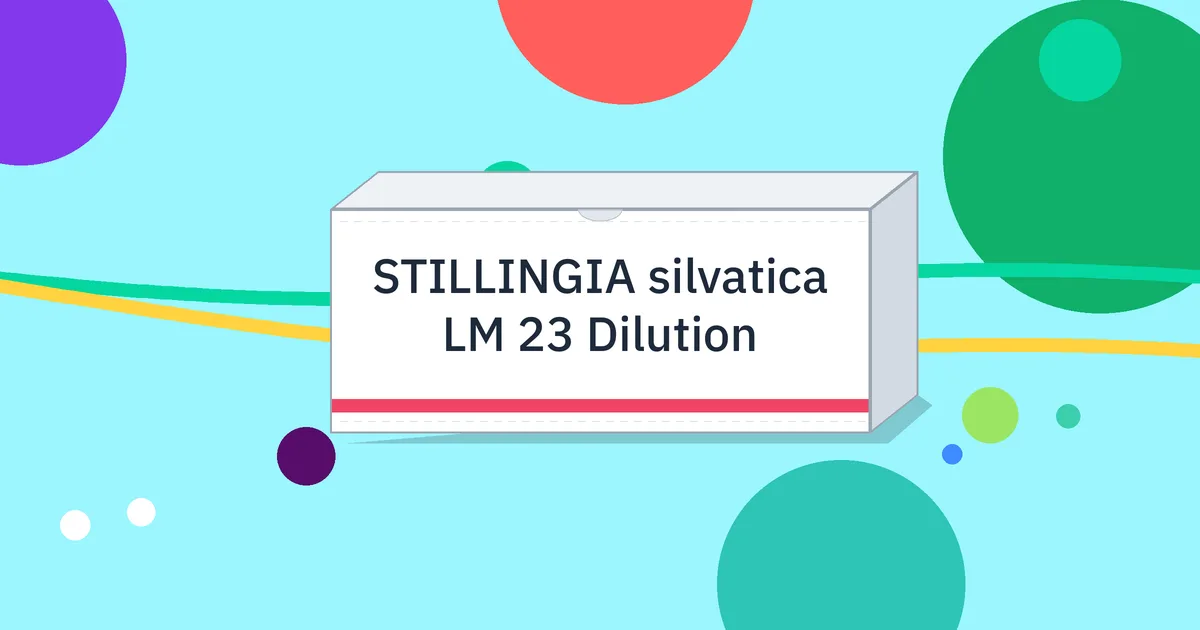 Symbolbild: Packung mit der Aufschrift STILLINGIA silvatica LM 23 Dilution (PZN 13201504) – Verfügbarkeit und Bezug in Apotheken in Frankfurt am Main