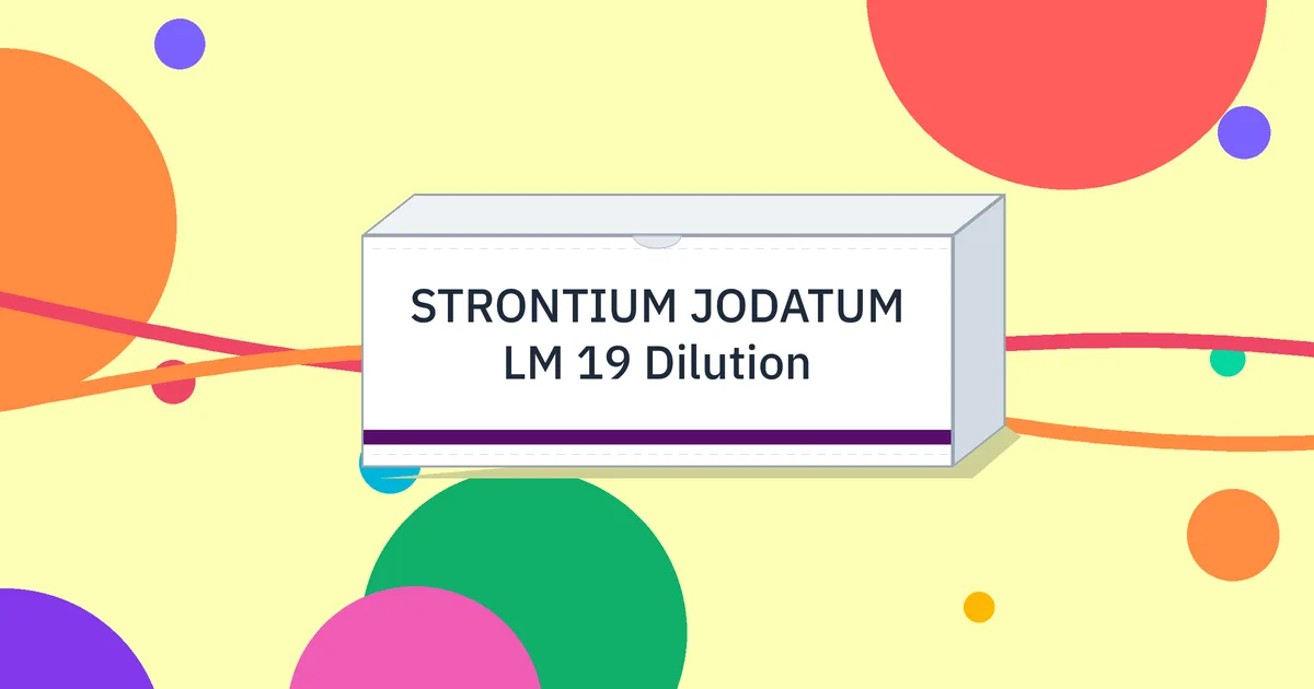 Symbolbild: Packung mit der Aufschrift STRONTIUM JODATUM LM 19 Dilution (PZN 13204046) – Verfügbarkeit und Bezug in Apotheken in Frankfurt am Main