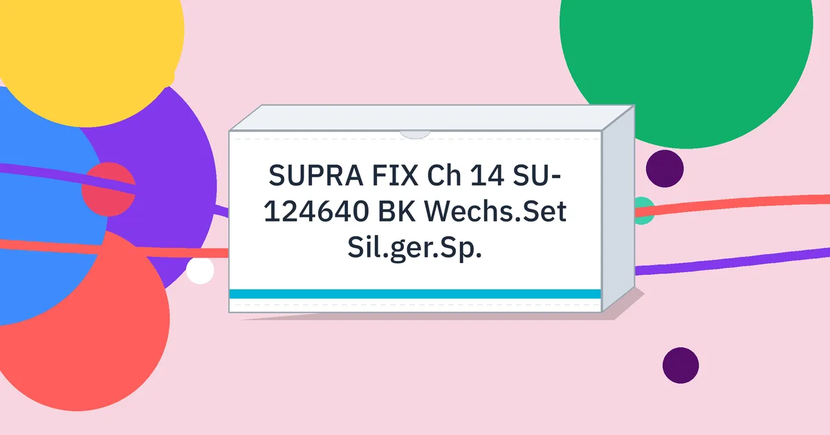 Symbolbild: Packung mit der Aufschrift SUPRA FIX Ch 14 SU-124640 BK Wechs.Set Sil.ger.Sp. (PZN 00445251) – Verfügbarkeit und Bezug in Apotheken in Frankfurt am Main