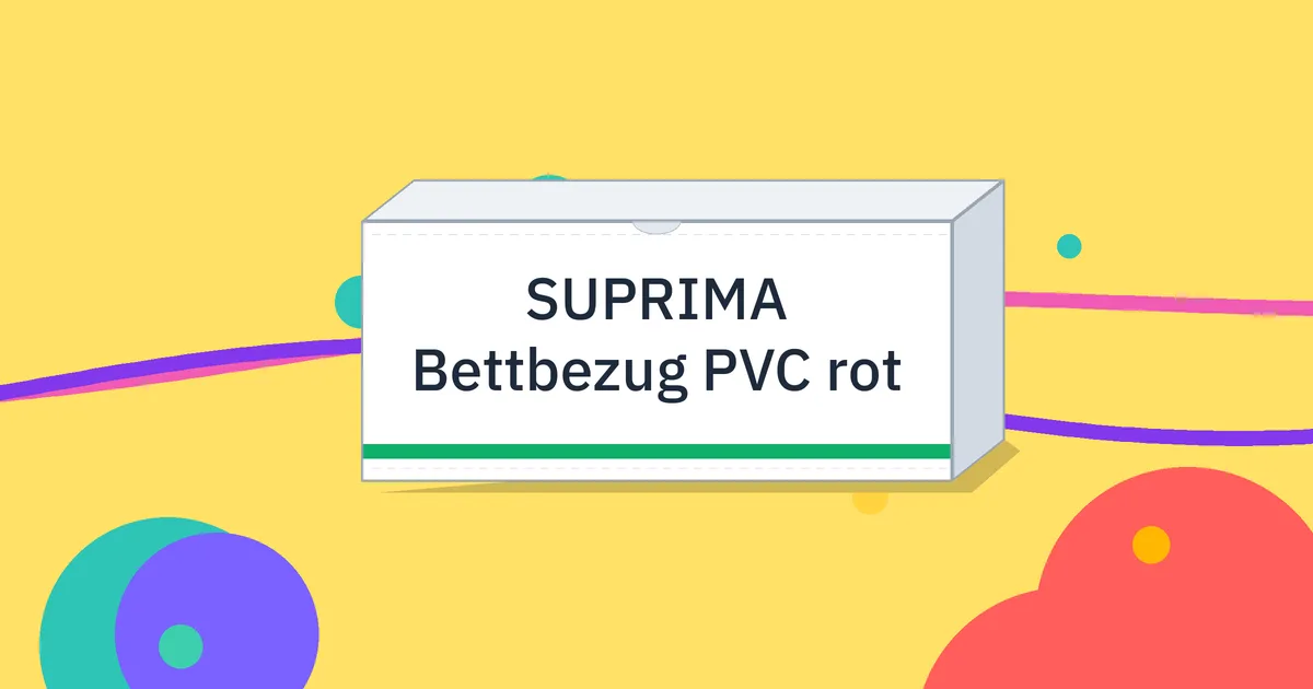 Symbolbild: Packung mit der Aufschrift SUPRIMA Bettbezug PVC rot (PZN 04117532) – Verfügbarkeit und Bezug in Apotheken in Frankfurt am Main