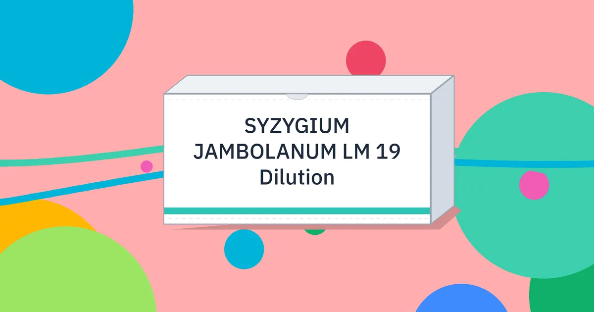 Symbolbild: Packung mit der Aufschrift SYZYGIUM JAMBOLANUM LM 19 Dilution (PZN 13212241) – Verfügbarkeit und Bezug in Apotheken in Frankfurt am Main