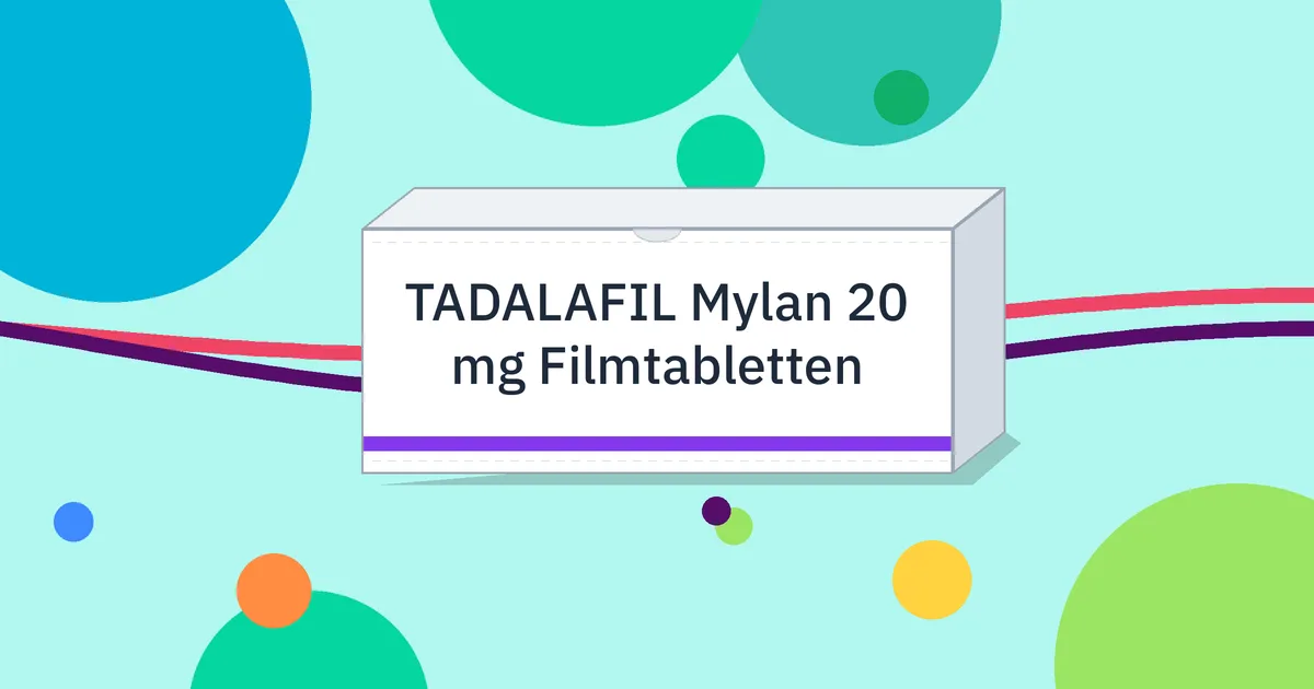 Symbolbild: Packung mit der Aufschrift TADALAFIL Mylan 20 mg Filmtabletten (PZN 12869134) – Verfügbarkeit und Bezug in Apotheken in Frankfurt am Main