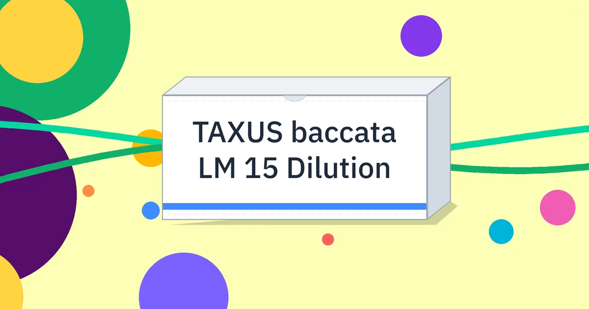 Symbolbild: Packung mit der Aufschrift TAXUS baccata LM 15 Dilution (PZN 13215245) – Verfügbarkeit und Bezug in Apotheken in Frankfurt am Main
