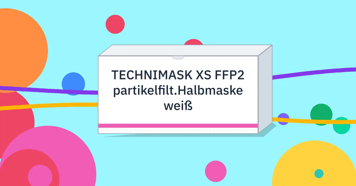 Symbolbild: Packung mit der Aufschrift TECHNIMASK XS FFP2 partikelfilt.Halbmaske weiß (PZN 17829079) – Verfügbarkeit und Bezug in Apotheken in Frankfurt am Main