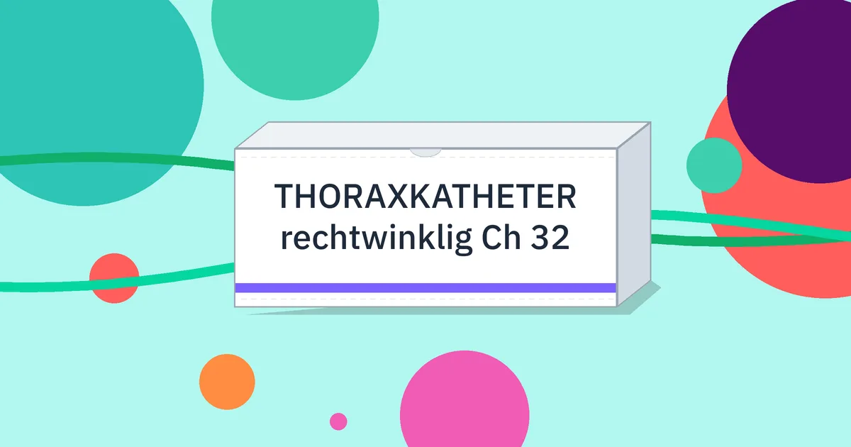 Symbolbild: Packung mit der Aufschrift THORAXKATHETER rechtwinklig Ch 32 (PZN 03049053) – Verfügbarkeit und Bezug in Apotheken in Frankfurt am Main