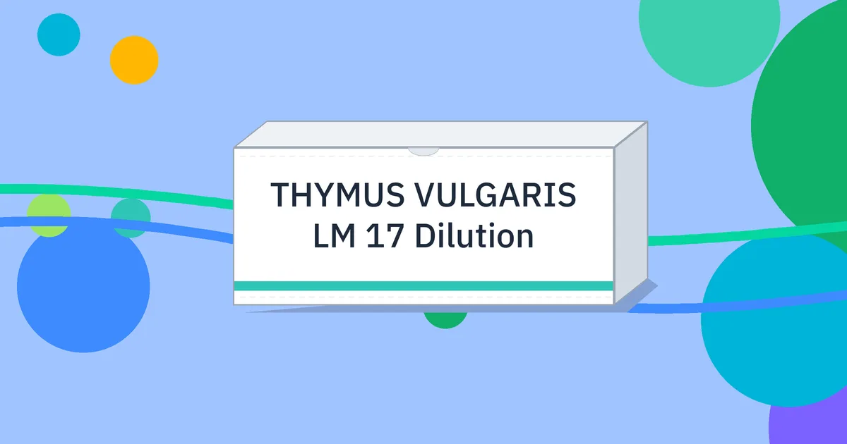 Symbolbild: Packung mit der Aufschrift THYMUS VULGARIS LM 17 Dilution (PZN 13223486) – Verfügbarkeit und Bezug in Apotheken in Frankfurt am Main
