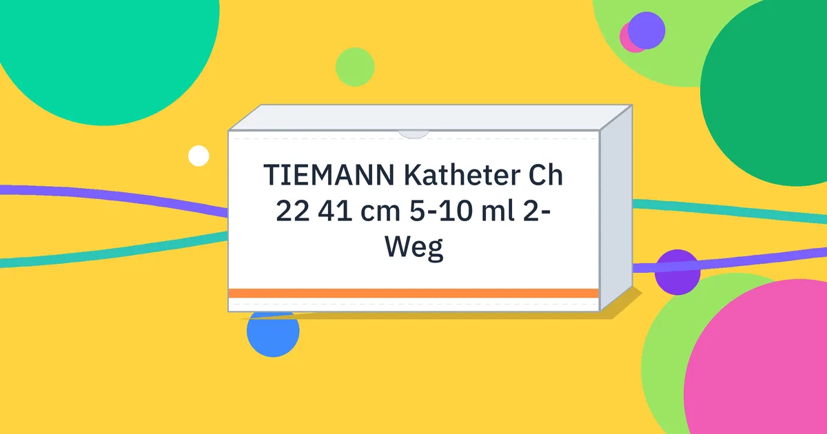 Symbolbild: Packung mit der Aufschrift TIEMANN Katheter Ch 22 41 cm 5-10 ml 2-Weg (PZN 20271853) – Verfügbarkeit und Bezug in Apotheken in Frankfurt am Main
