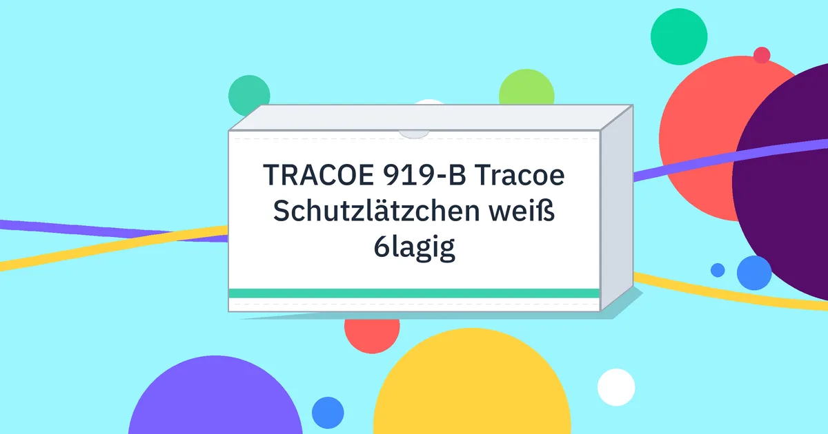 Symbolbild: Packung mit der Aufschrift TRACOE 919-B Tracoe Schutzlätzchen weiß 6lagig (PZN 02721726) – Verfügbarkeit und Bezug in Apotheken in Frankfurt am Main