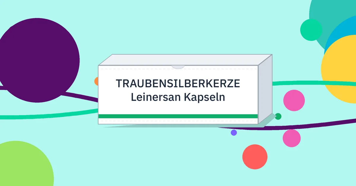 Symbolbild: Packung mit der Aufschrift TRAUBENSILBERKERZE Leinersan Kapseln (PZN 20033183) – Verfügbarkeit und Bezug in Apotheken in Frankfurt am Main