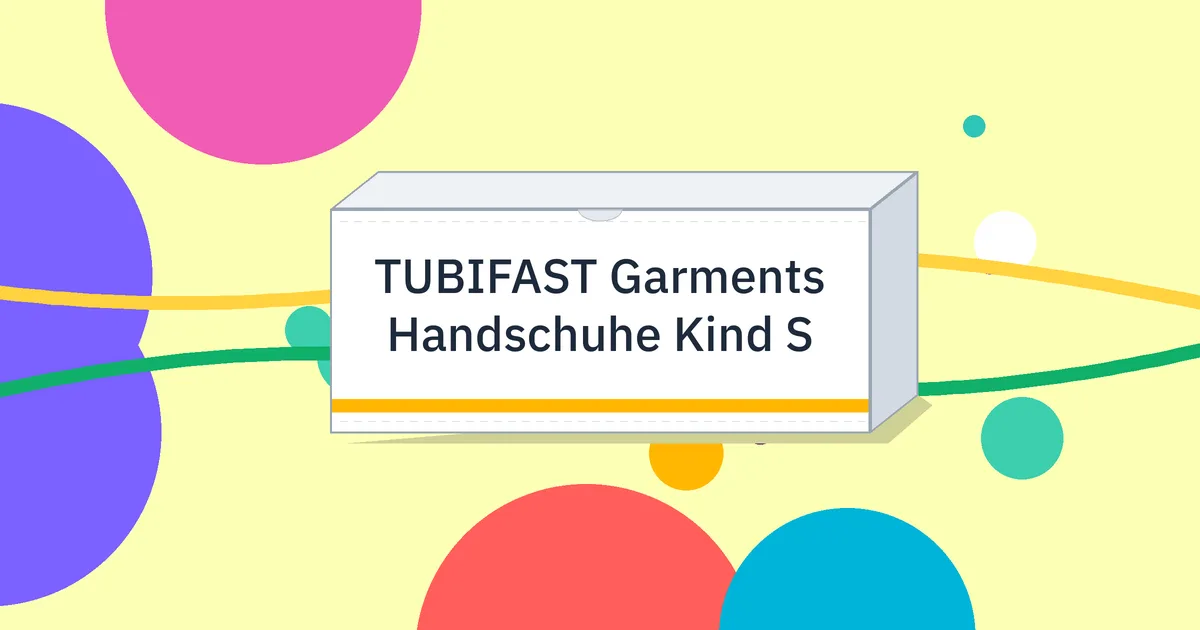 Symbolbild: Packung mit der Aufschrift TUBIFAST Garments Handschuhe Kind S (PZN 14415006) – Verfügbarkeit und Bezug in Apotheken in Frankfurt am Main