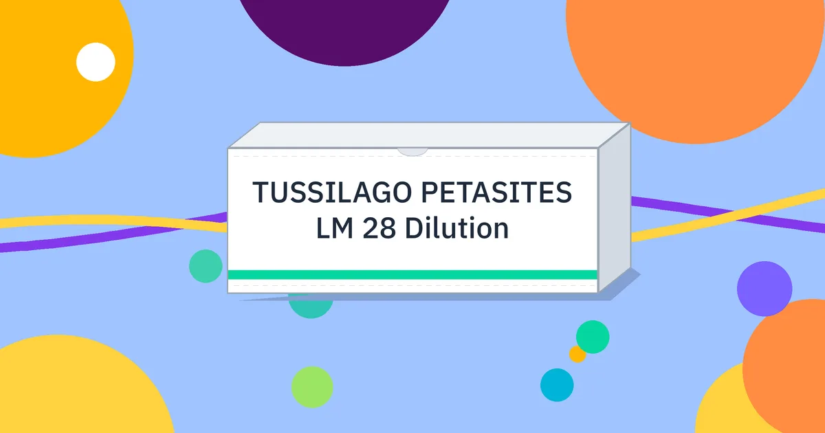 Symbolbild: Packung mit der Aufschrift TUSSILAGO PETASITES LM 28 Dilution (PZN 13254535) – Verfügbarkeit und Bezug in Apotheken in Frankfurt am Main