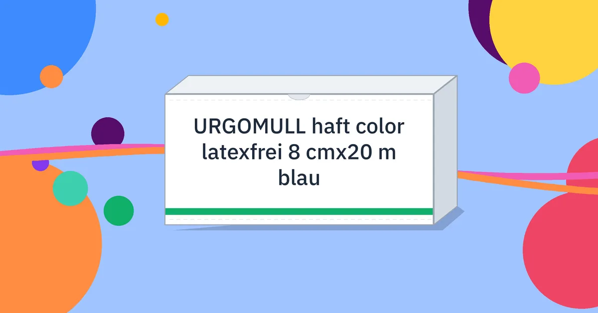 Symbolbild: Packung mit der Aufschrift URGOMULL haft color latexfrei 8 cmx20 m blau (PZN 01833009) – Verfügbarkeit und Bezug in Apotheken in Frankfurt am Main
